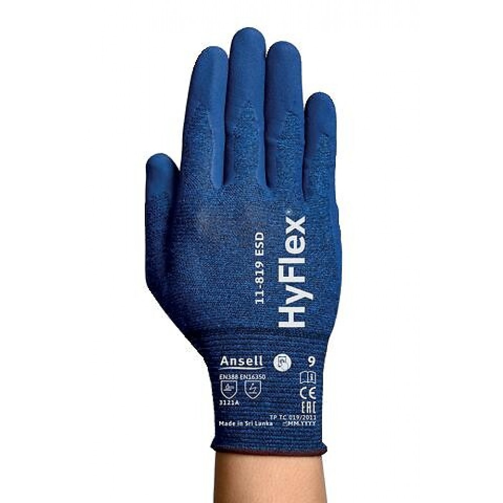 Gants de protection HYFLEX® 11-819 ESD - antistatiques - 12 paires ...