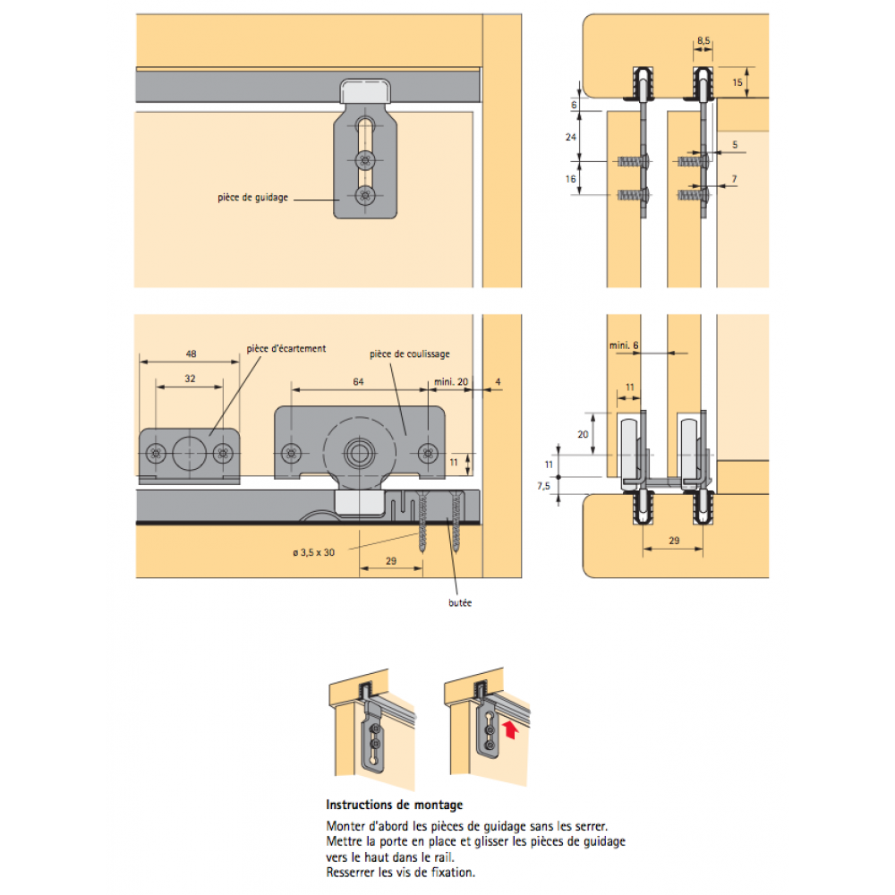 Rail De Coulissage Et Guidage Porte Coulissante SlideLine 56 HETTICH