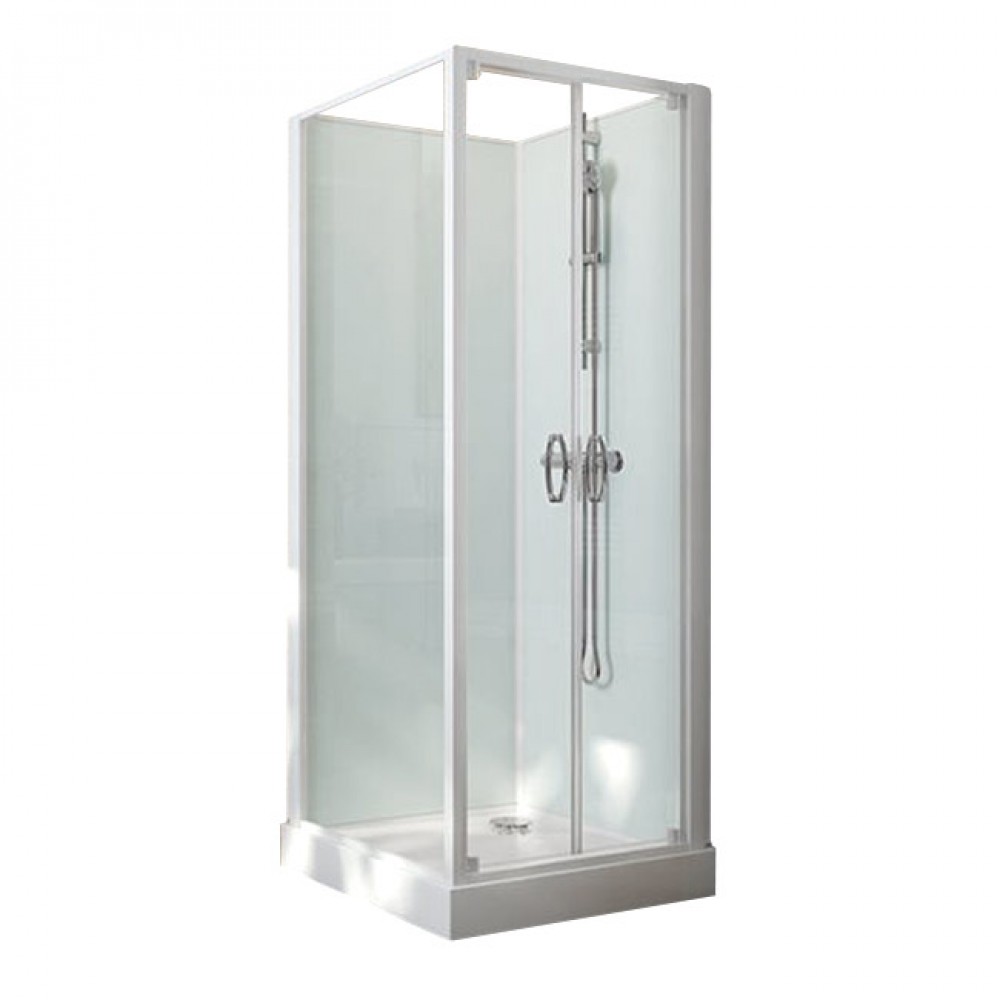 Cabine de douche 80x80 cm Iziglass 2 - accès de face portes battantes ...