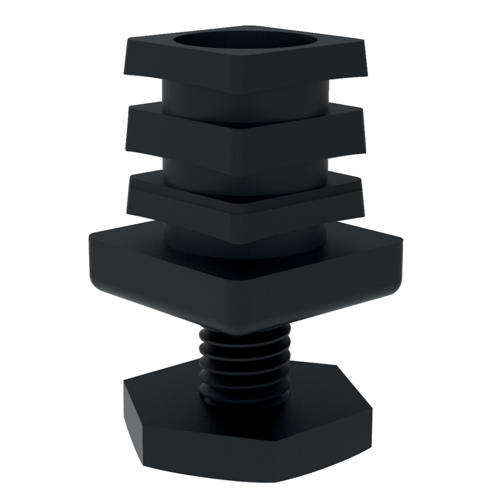 Pied réglable pour profil AIRGO - hauteur 5 à 24 mm - noir SEED | Bricozor