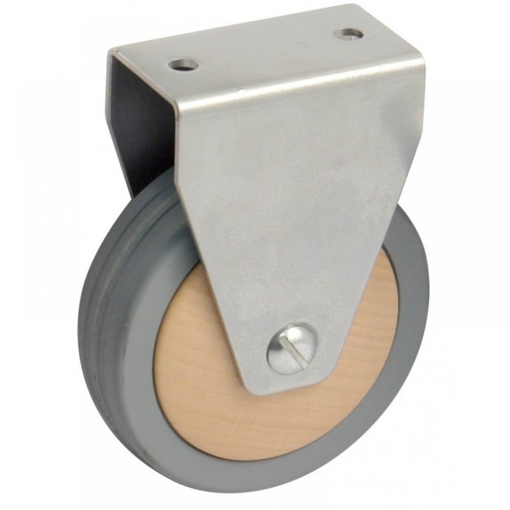 Roulette de meuble fixe - galet bois - charge 70 kg - gris AVL | Bricozor