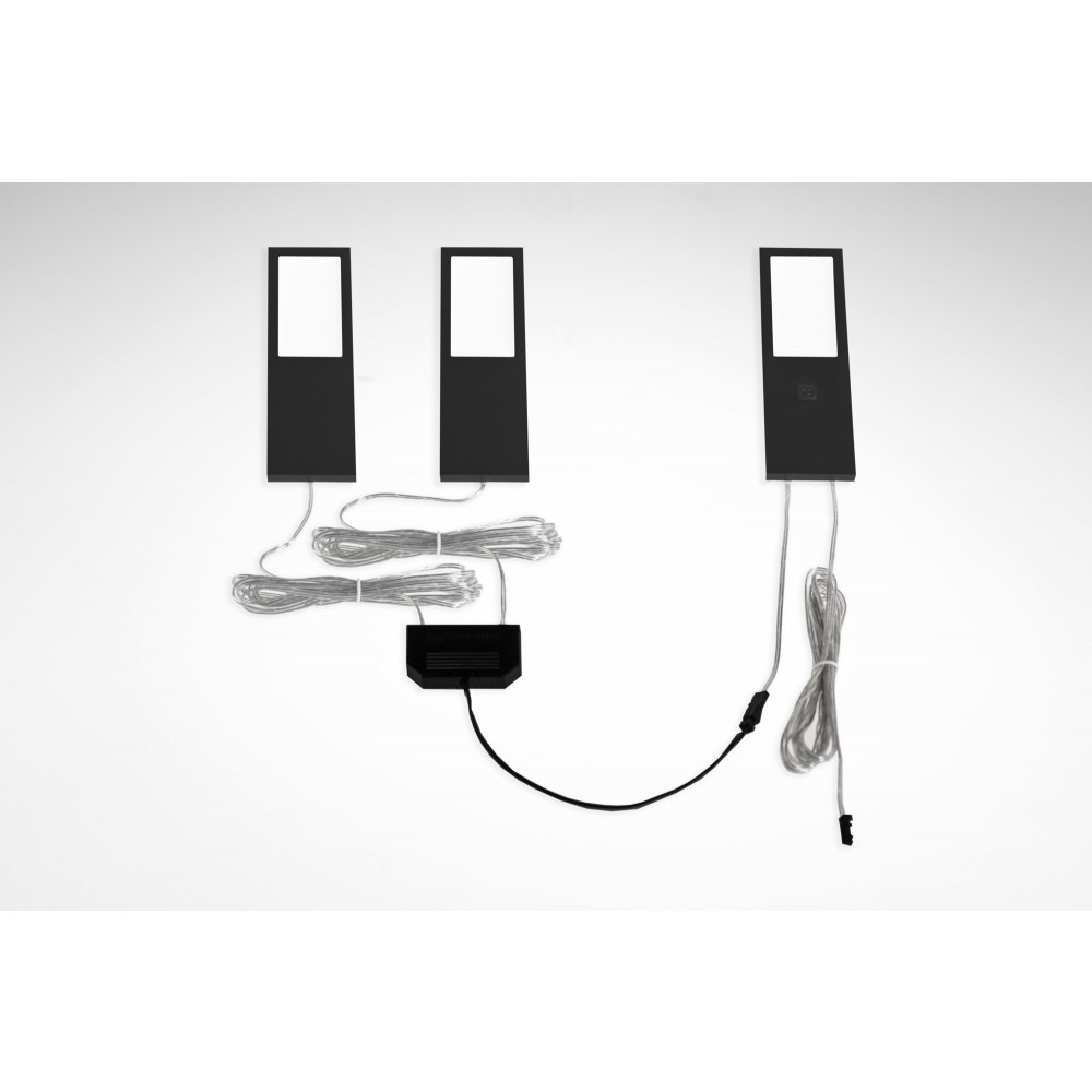 Kit 3 spots LED 12V Lucky 5 - 4000K - avec interrupteur et mec driver L ...