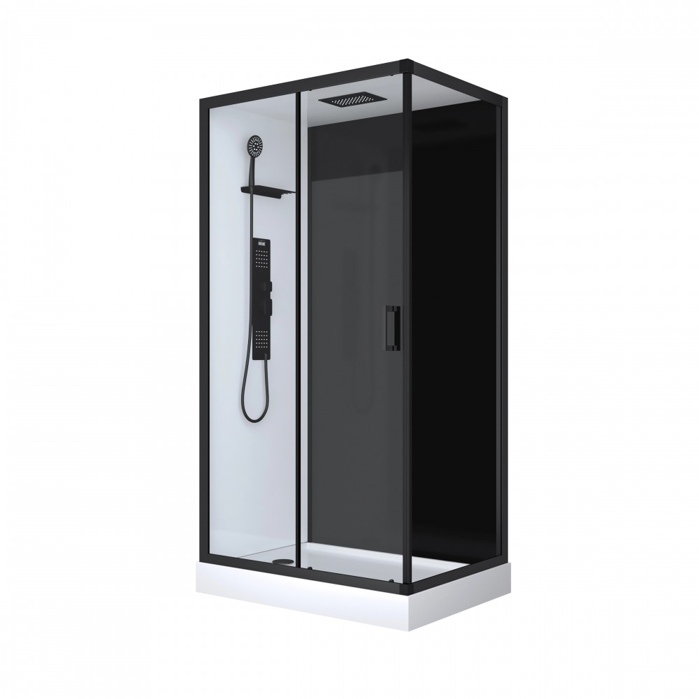 Cabine de douche 110x80 cm Pozzy 4 - hydromassante - porte coulissante ...