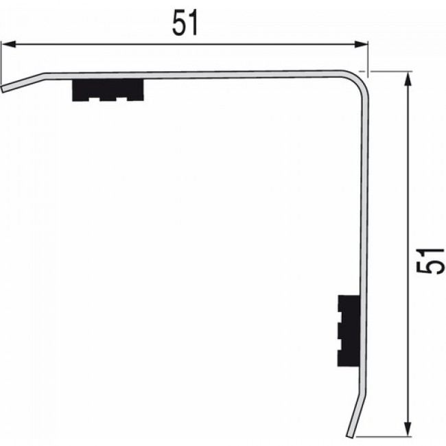 Cornière murale adhésive en acier inoxydable satiné 50x50mm, 3m DINAC ...