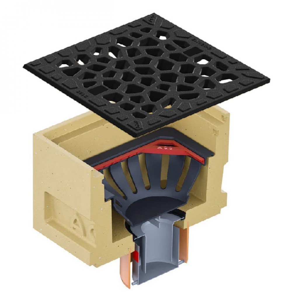 Siphon de sol bas avec garde d'eau inox et panier à déchêts Europoint ...