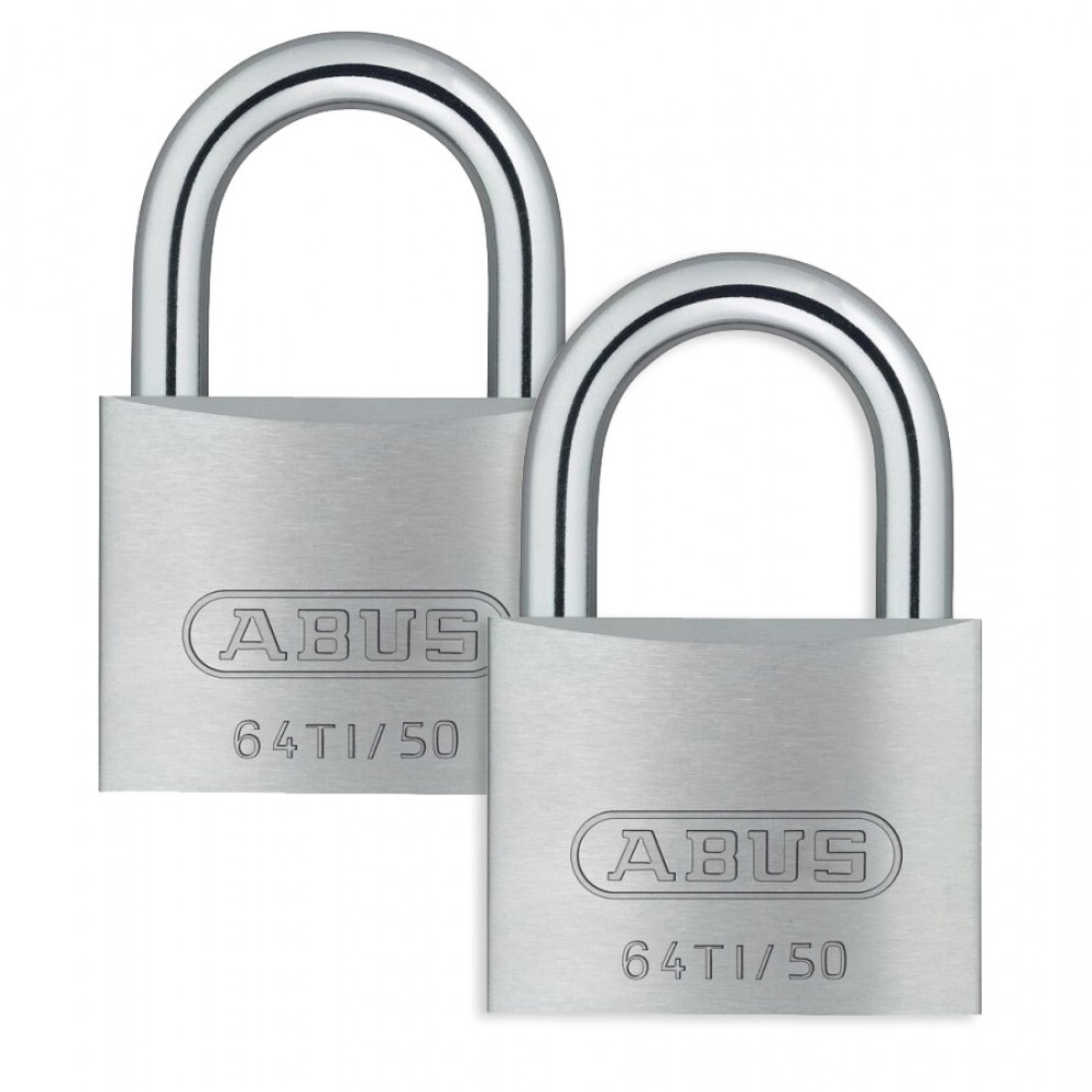 Cadenas à clé varié Titalium™ - anse acier cémenté - 64TI - par 2 ABUS | Bricozor