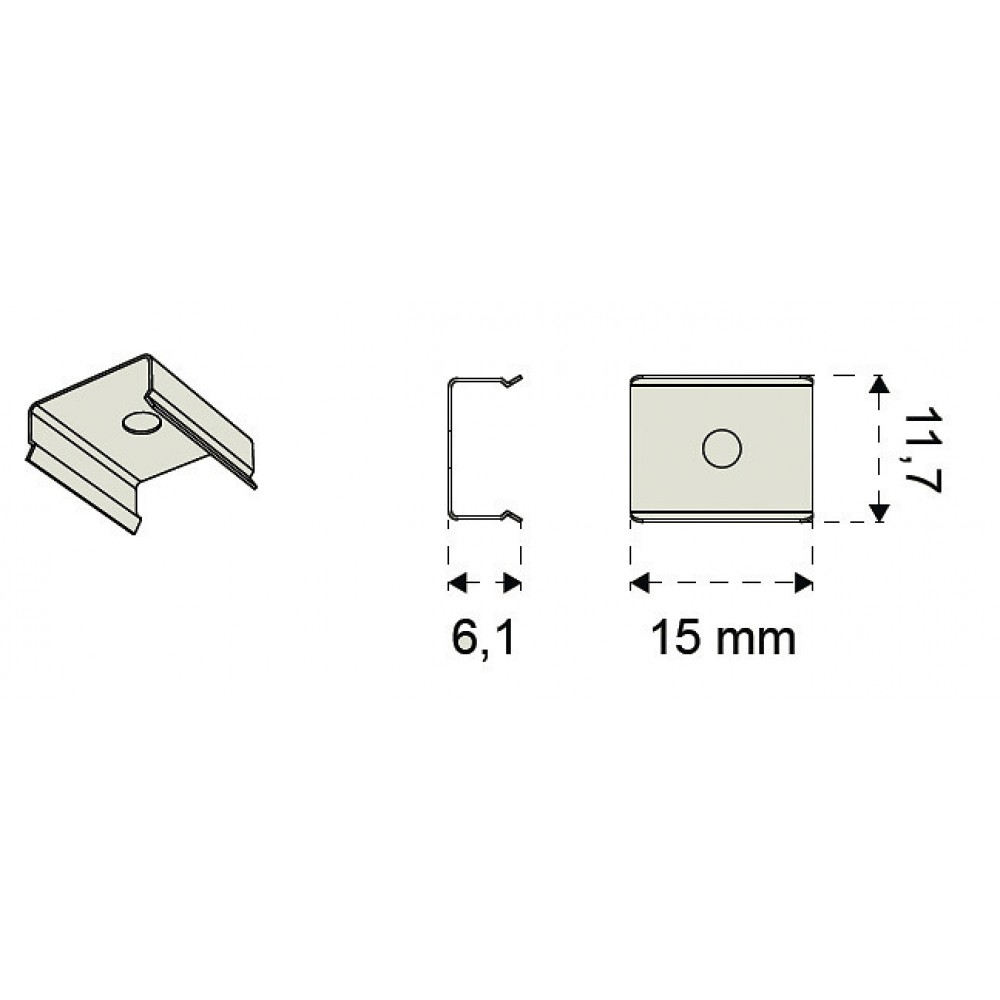 Kit de 6 clips de fixation avec vis pour profilés Lite Track L&S LIGHT ...