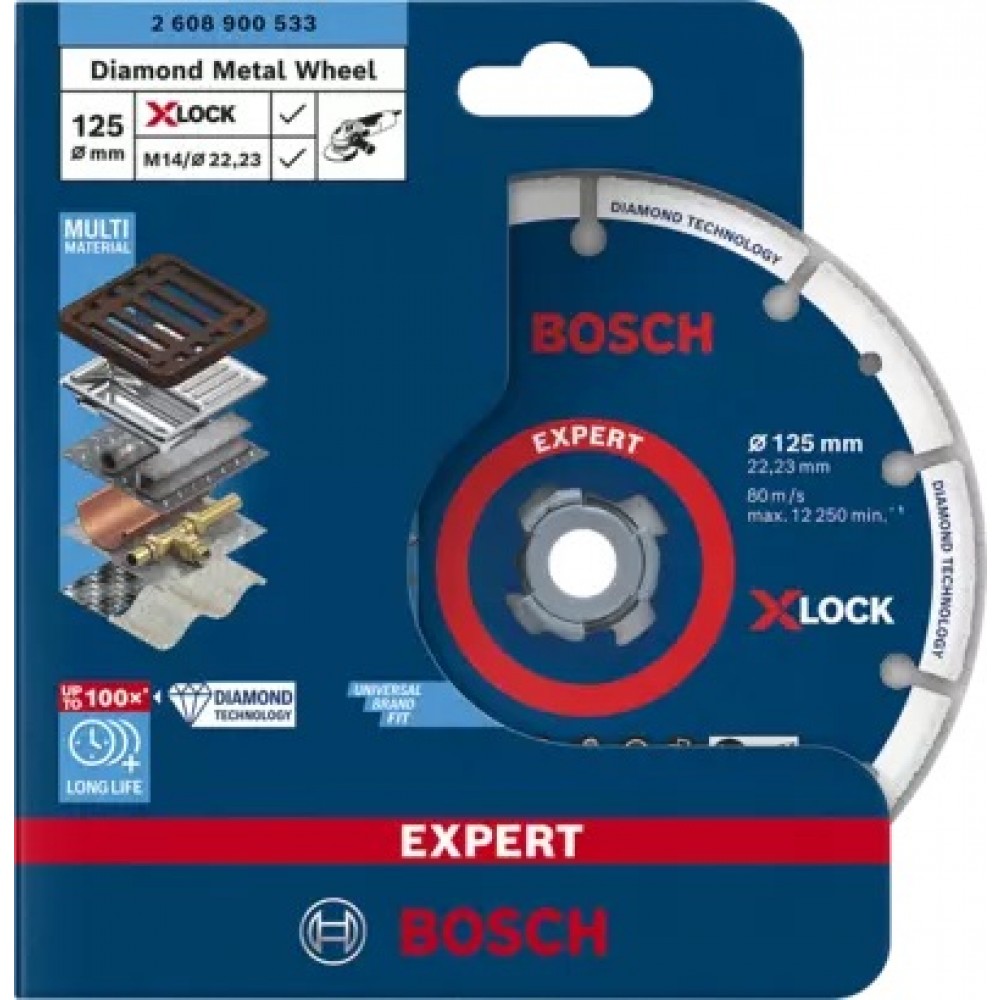 Disque à tronçonner diamant Xlock Expert pour le métal diamètre 125 mm ...