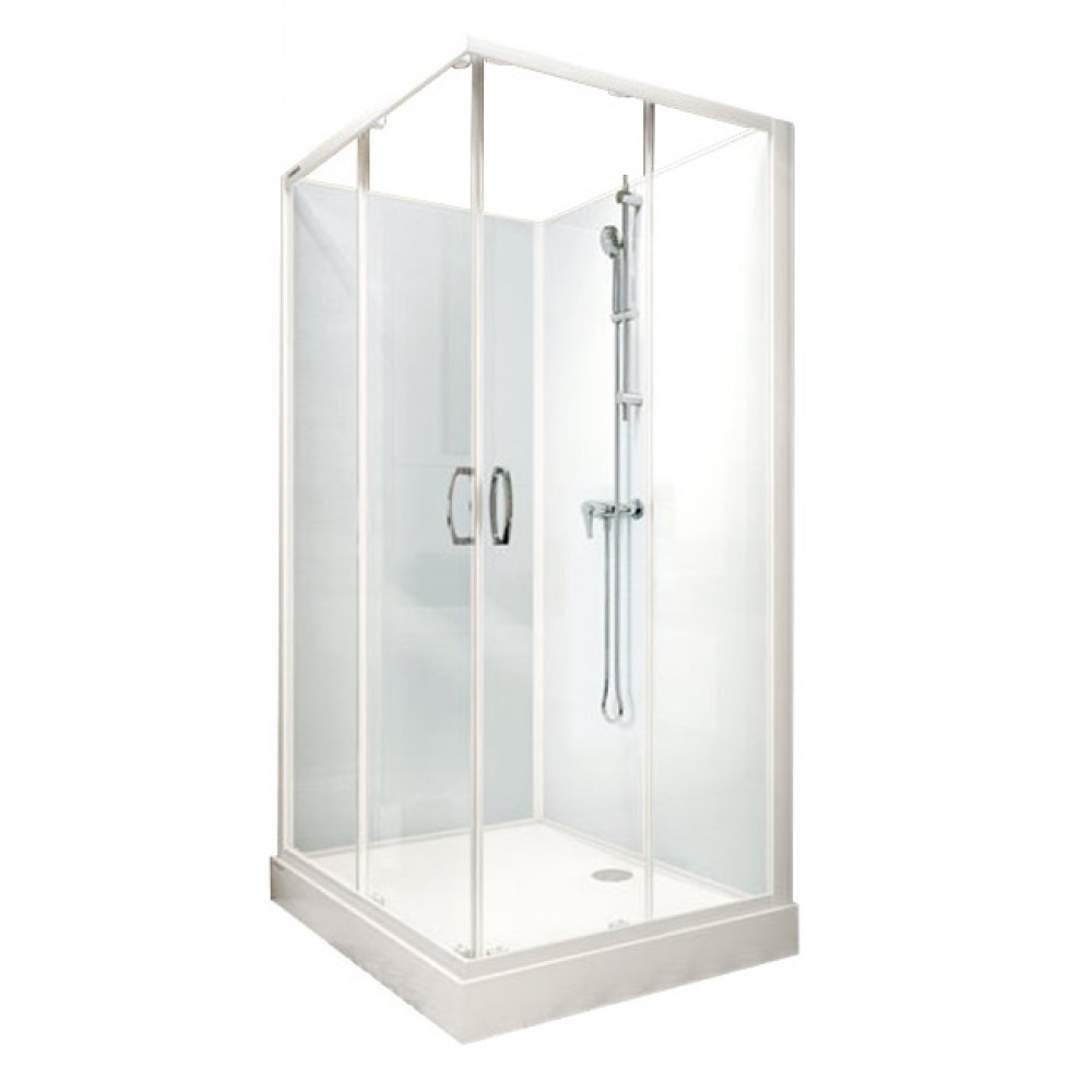 Cabine de douche 80x80 cm Iziglass 2 - accès d'angle portes ...