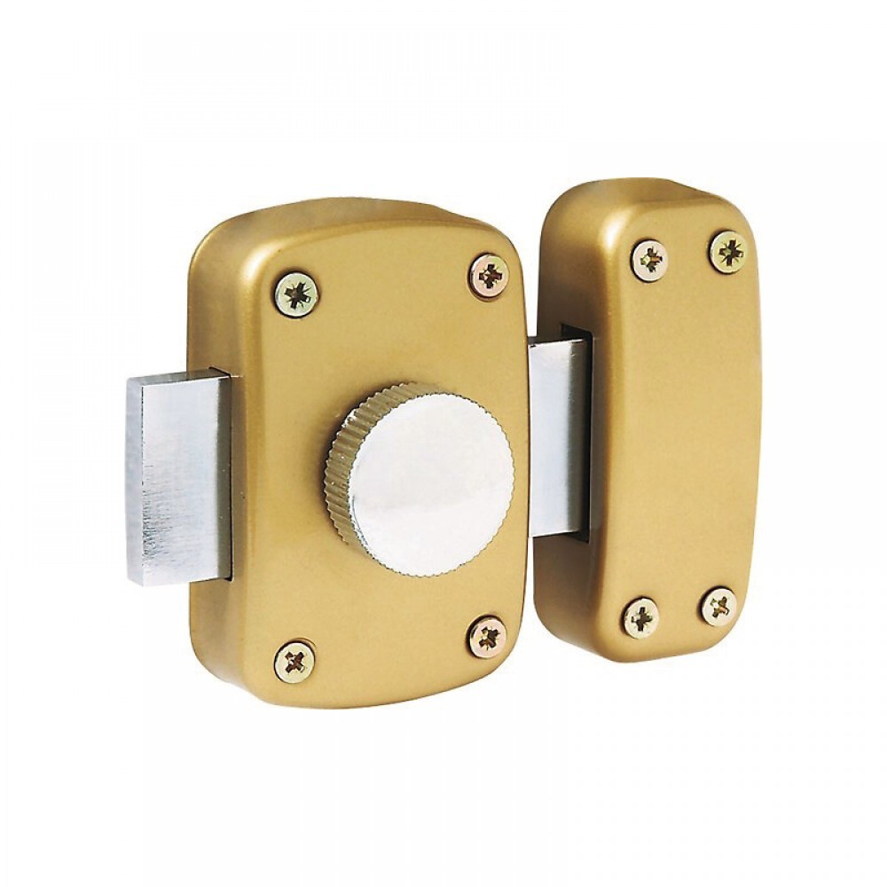 Verrou en applique - cylindre avec bouton - bronze - Basik ABUS | Bricozor