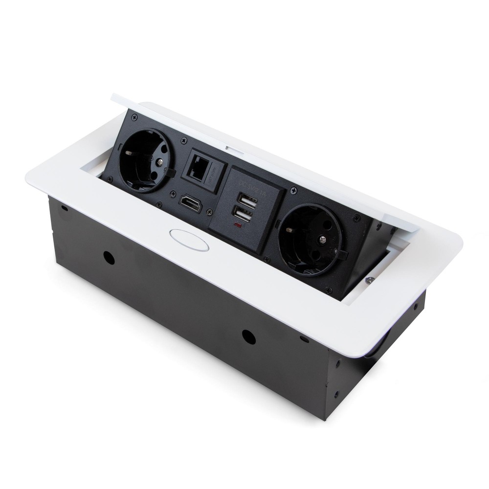 Multiprise à encastrer - Atom 26 - 2 x USB A - RJ45 - HDMI - aluminium ...