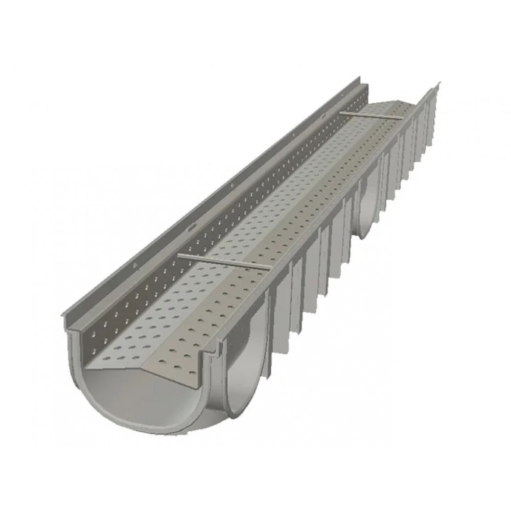 Caniveau d'extérieur PE-PP avec grille acier galvanisé perforée - ACO ...
