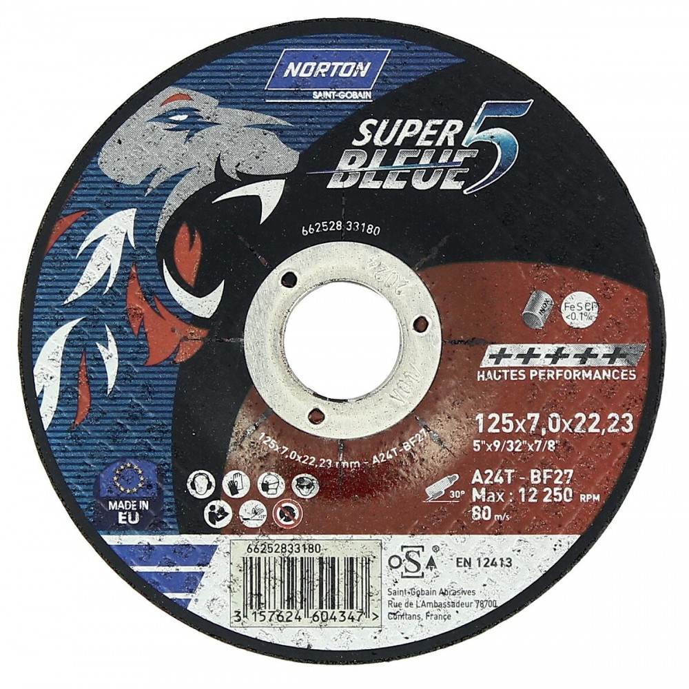 Meules d'ébarbage Super Bleue 5 inox NORTON | Bricozor