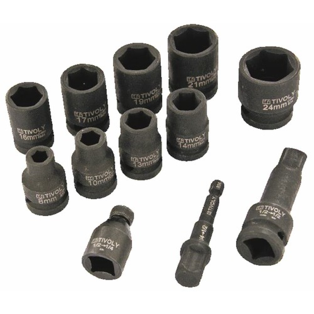 Jeu de douilles à chocs ½ – 12 pièces TIVOLY | Bricozor