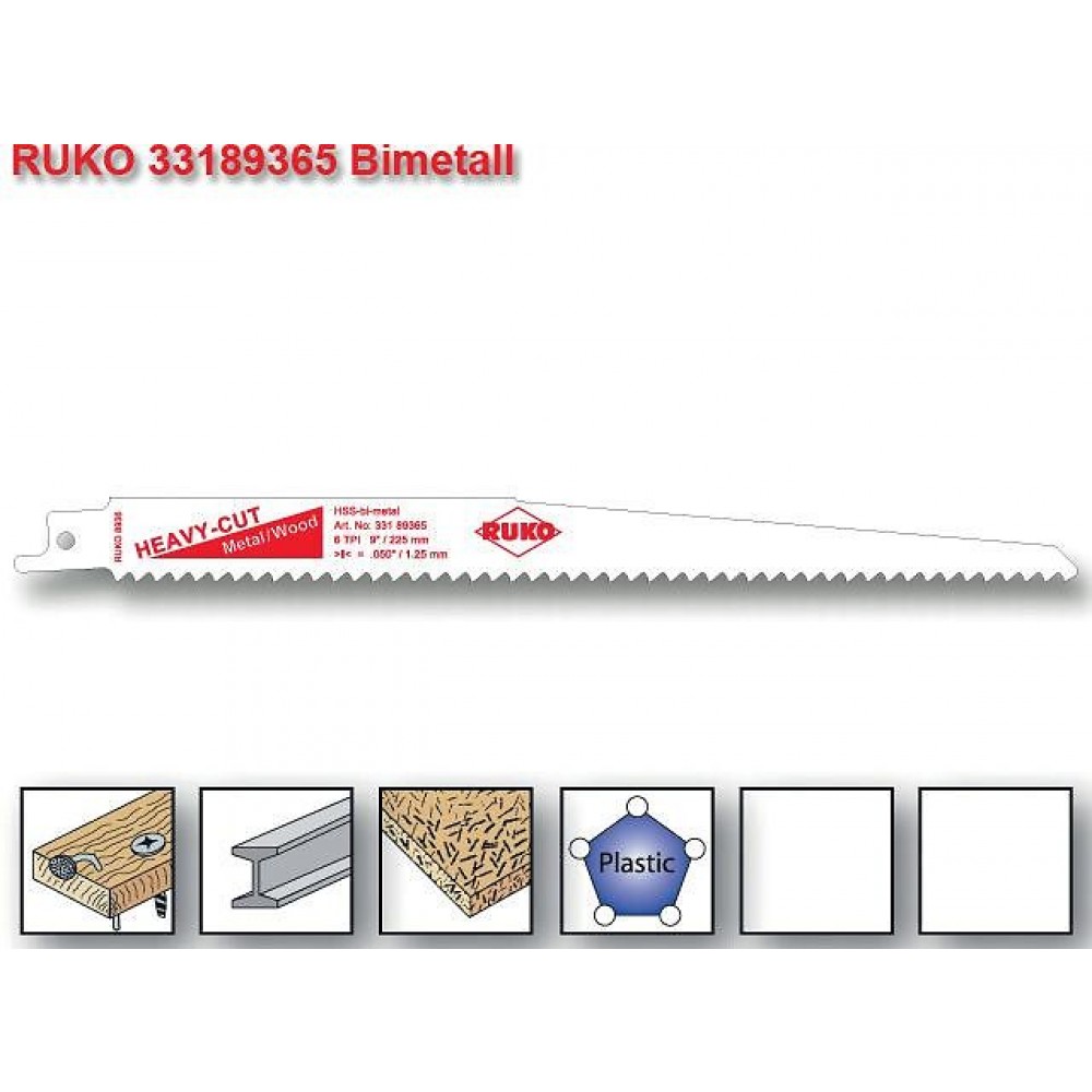 Lame scie sabre en acier HSS bimétal 8936 - longueur 228 mm - par 5 ...