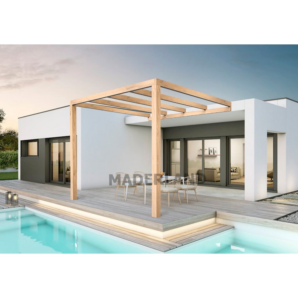 Pergola en bois adossée Burgos 6 x 4 m MADERLAND | Bricozor