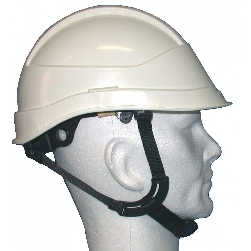 Casque KARA monteur avec jugulaire 4 points EBT réglable - ABS blanc ...
