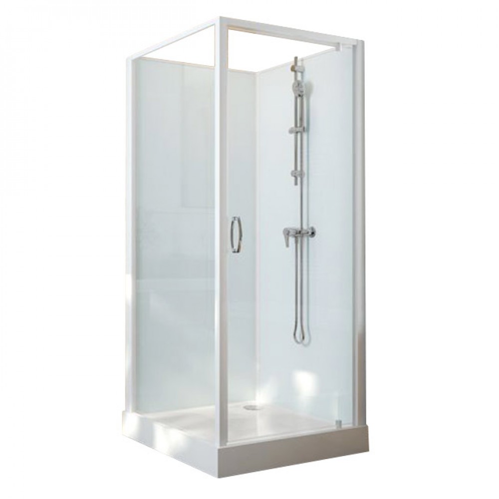 Cabine de douche 80x80 cm Iziglass 2 - porte pivotante - mitigeur ...