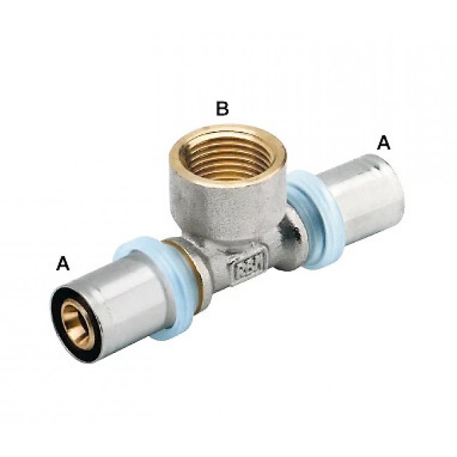 Té à sertir avec taraudage femelle au centre pour tube multicouche RBM | Bricozor