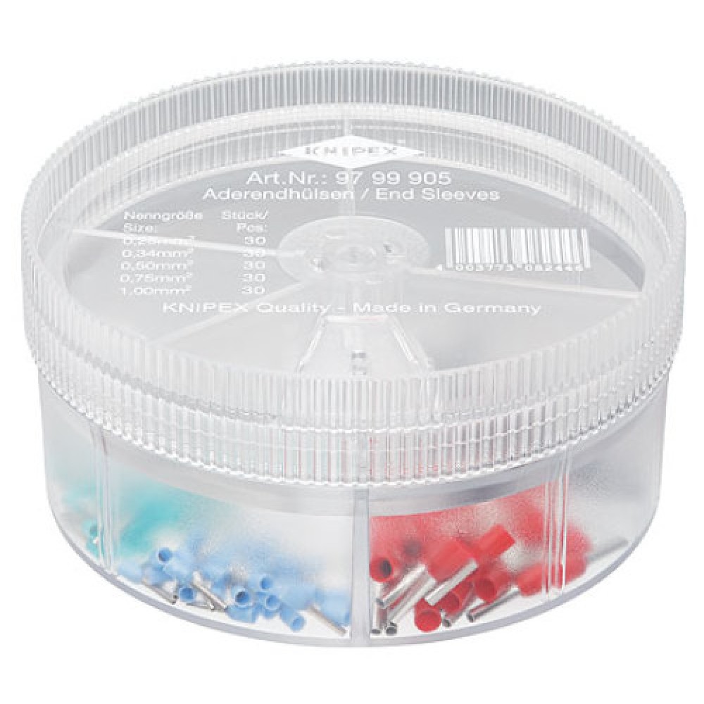 Boite d'assortiment d'embouts isolés - Lot de 100 ou 150 ou 200 pièces ...