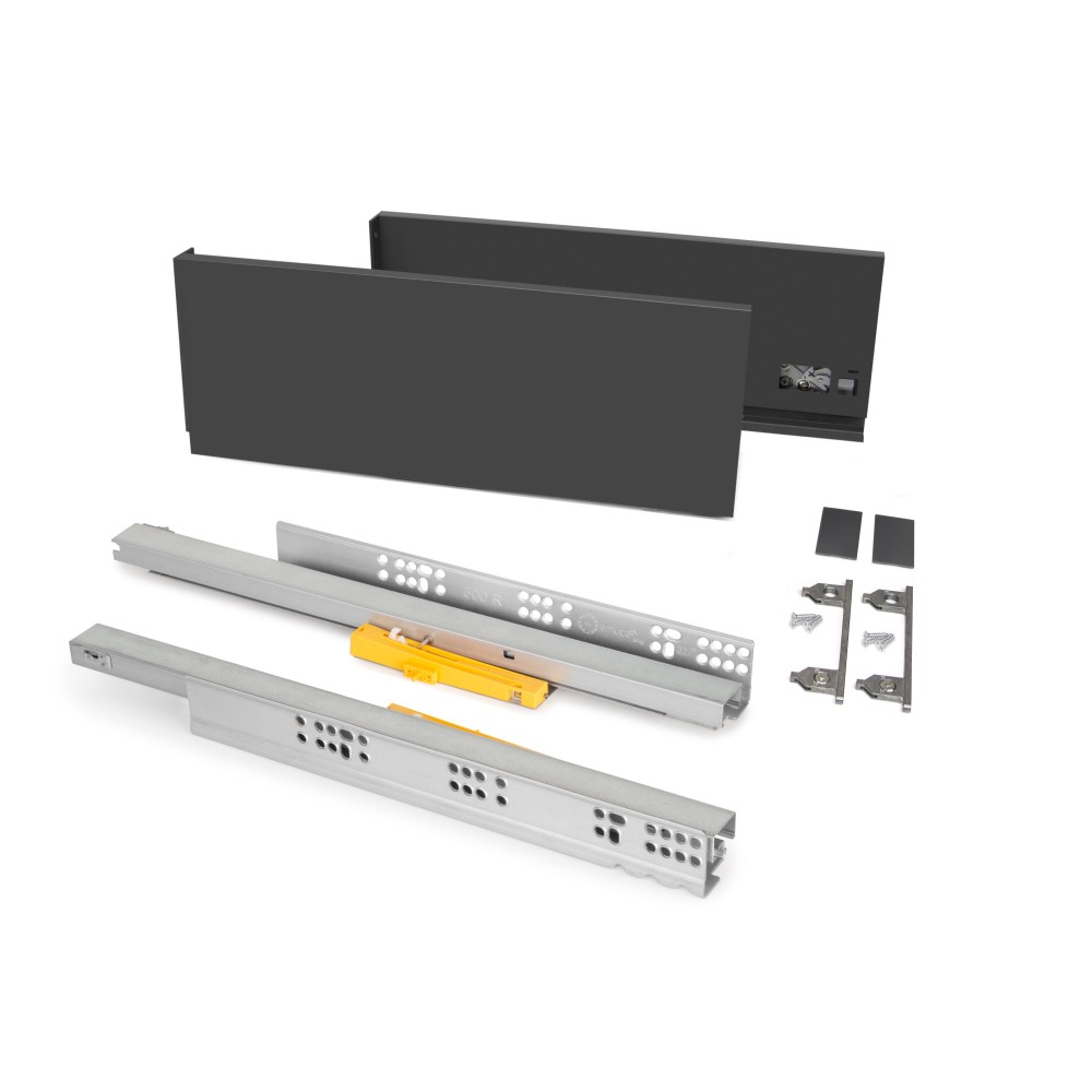 Tiroir en kit avec push synchro - côtés métal 178 mm - 40 kg - Vertex ...