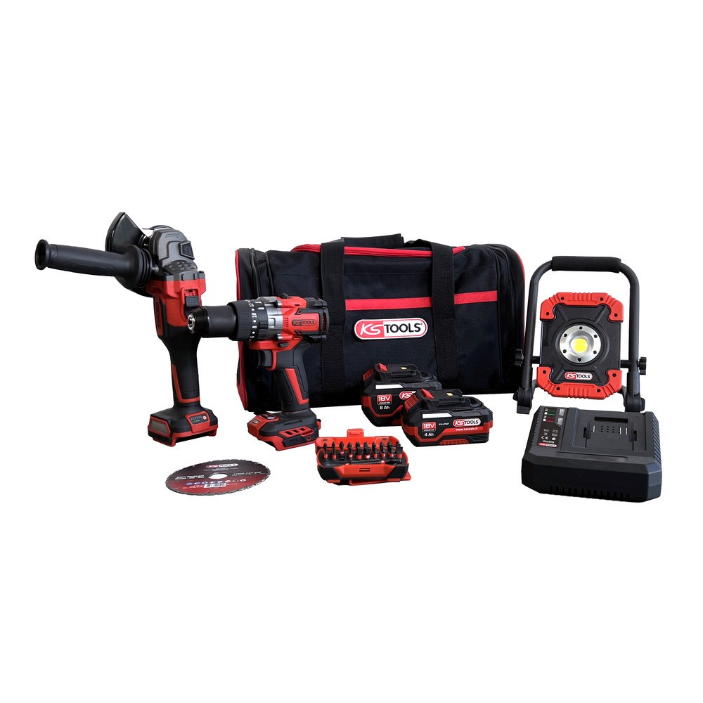 Pack 2 outils 18V + projecteur + 2 batteries + accessoires - 515.4731F ...