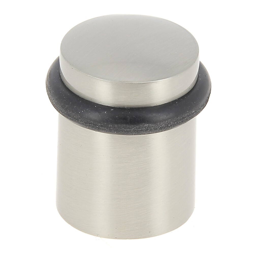 Butoir de porte en aluminium diamètre 28 mm hauteur 40 mm - nickelé mat CADAP | Bricozor