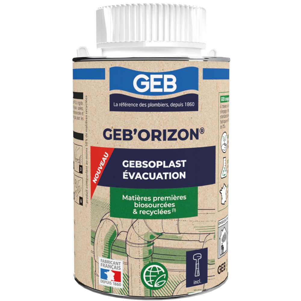 Colle PVC gel évacuation GEB'ORIZON pour canalisations - pot 250 ml GEB ...