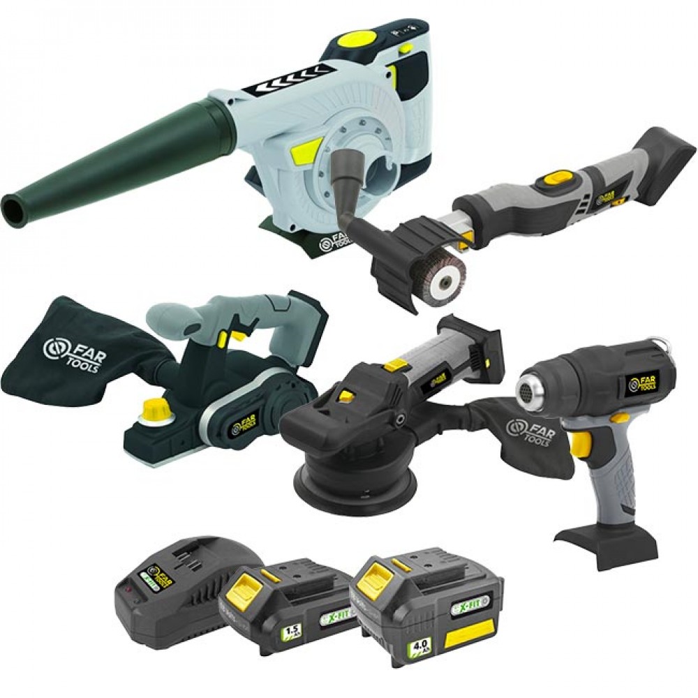 Kit 5 machines outillage 18V + batteries 1,5Ah + 4Ah + chargeur ...