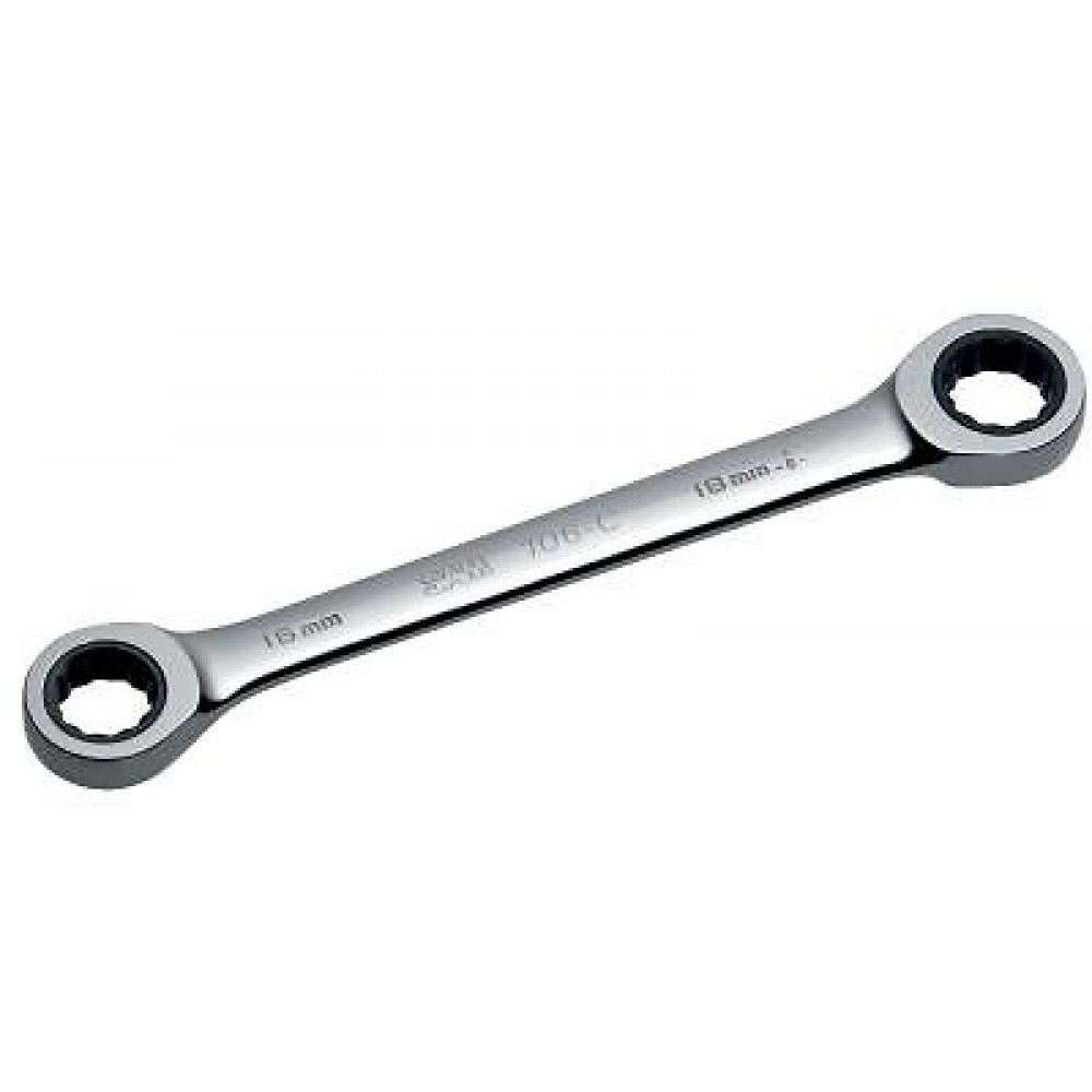 Clé extra-plate polygonale à cliquet - finition polie brillante SAM ...