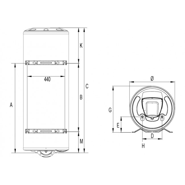 Chauffe-eau électrique vertical mural - Sagéo ARISTON | Bricozor